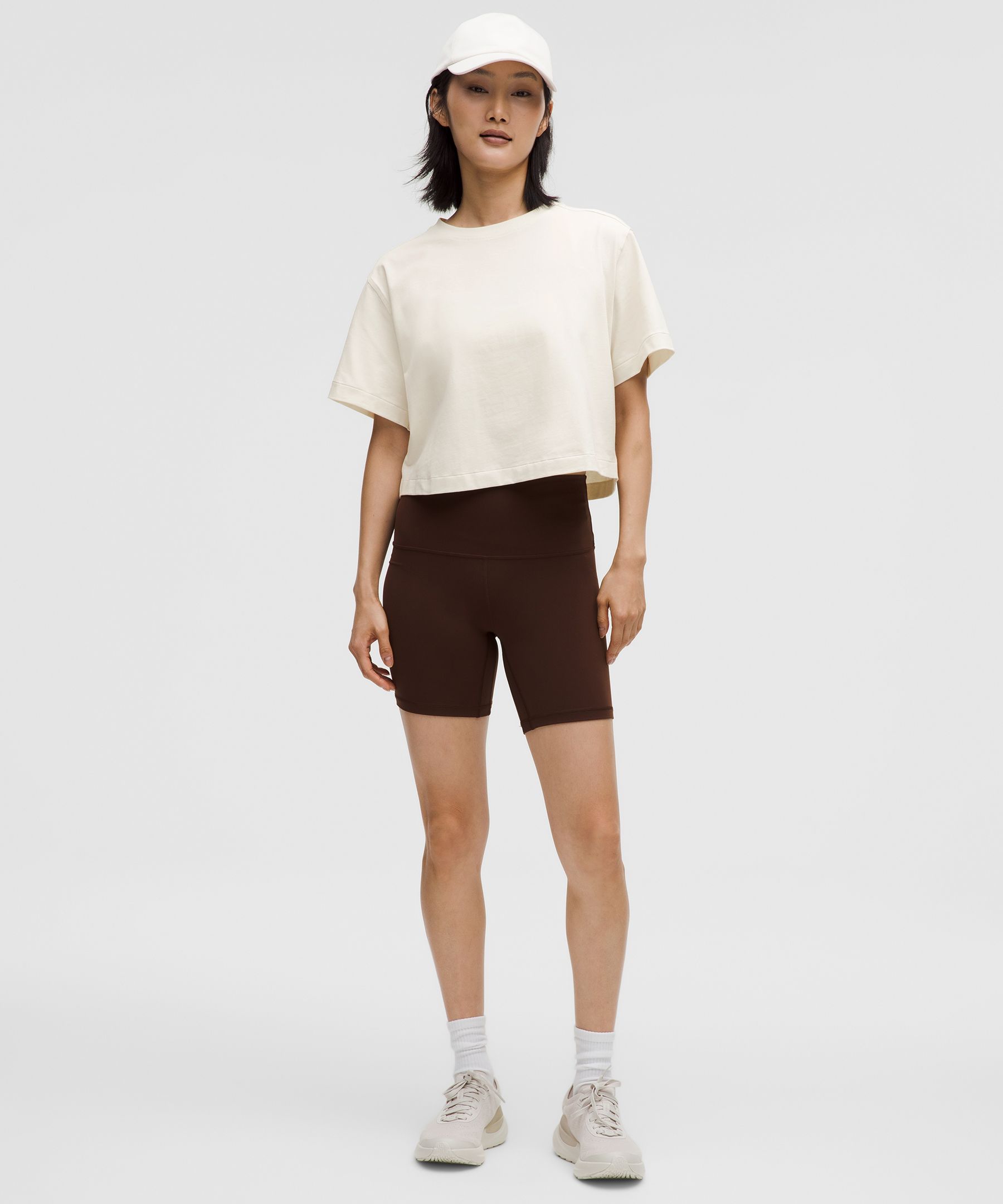 LULULEMON lululemon All Yours Organic Cotton-Blend Cropped T-Shirt